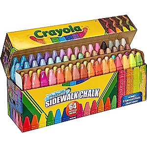Crayola® Washable Sidewalk Chalk, Assorted Colors, Pack Of 64 Pieces