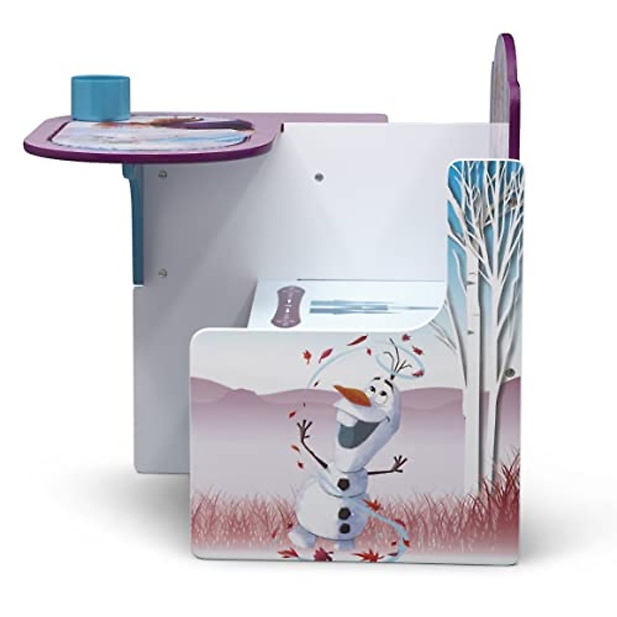 Delta Children Chair Desk with Storage Bin + Design and Store 6 Bin Toy Storage Organizer, Disney Frozen (Bundle)