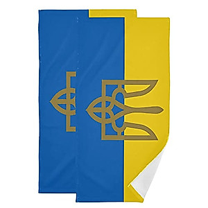 xigua Towels Ukrainian Flag Kitchen Towels 100% Cotton Soft & Absorbent Towels for Bathroom Thick Plush Hand Towel Beach, Pool, Gym, Yoga Quick Dry Towel Set 28.3x14.4in