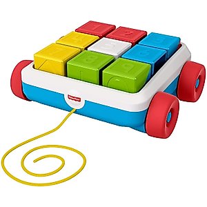 Fisher-Price Pull-Along Activity Blocks, Toy Wagon for Babies