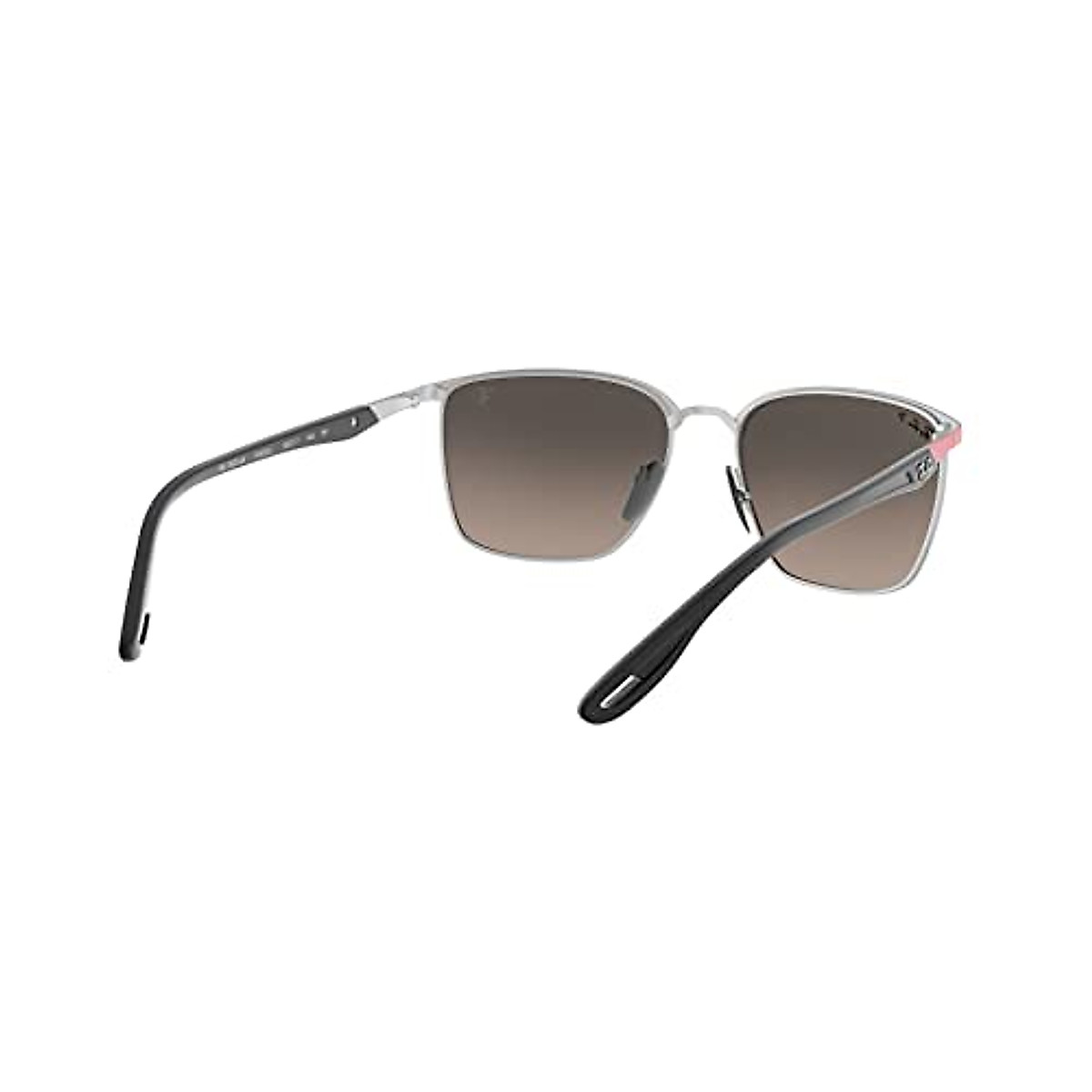 Ray-Ban RB3673M Scuderia Collection Square Sunglasses, Red Ferrari On Silver/Chromance Grey Mirrored Grey Gradient Polarized, 56 mm
