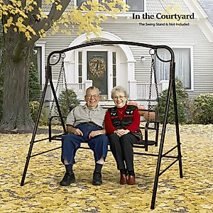 VINGLI Upgraded Metal Patio Porch Swing, 660 LBS Weight Capacity Steel Porch Swing Chair for Outdoors, Heavy Duty Swing Chair, Bench Swing for Gardens & Yards (Antique Bronze)