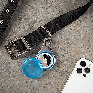 Nite Ize, Inc. WATP-03T-R6 Nite IZE Wearabout Clippable, Apple AirTag Locking Carabiner for Pets, Blue Tracker Holder