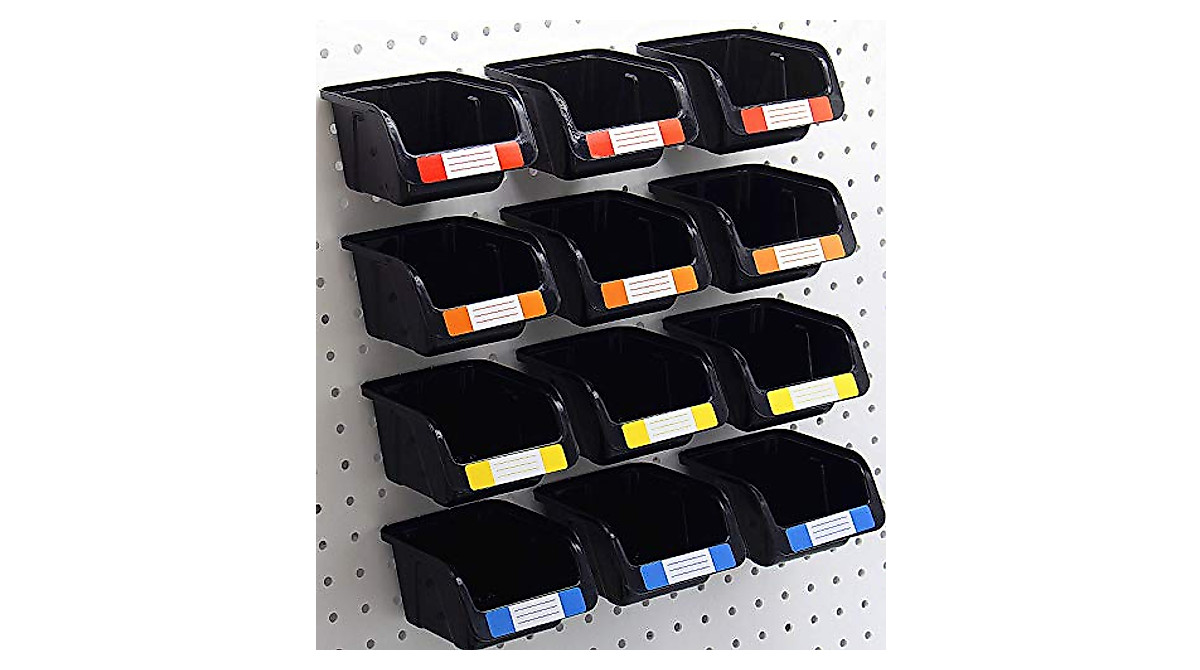 Pegboard Bins Kit 12 Pack - Organize Hardware & Tools Efficiently