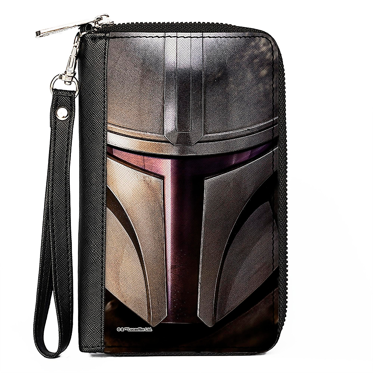 Buckle-Down Women's PU Zip Around Wallet Rectangle-Star Wars The Mandalorian, 7.5"x4.5"