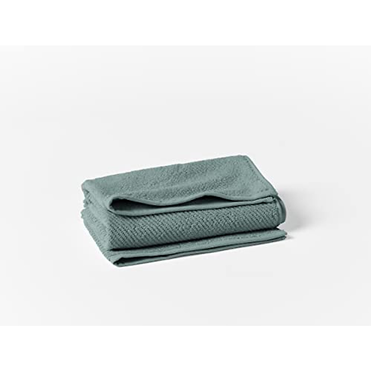 Coyuchi Air Weight Organic Wash Cloth, 6 Piece Set, Deep Dusty Aqua