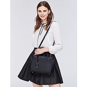 LA FESTIN Designer large-capacity handbag leather shoulder messenger bag red black blue fashion female bag (black)