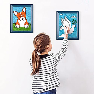 KSROECUD 9x12 Kids Artwork Frame for kids artwork changeable, Front-Opening, Tempered Glass, Child Artwork Frame with Storage(1Pack,Blue)