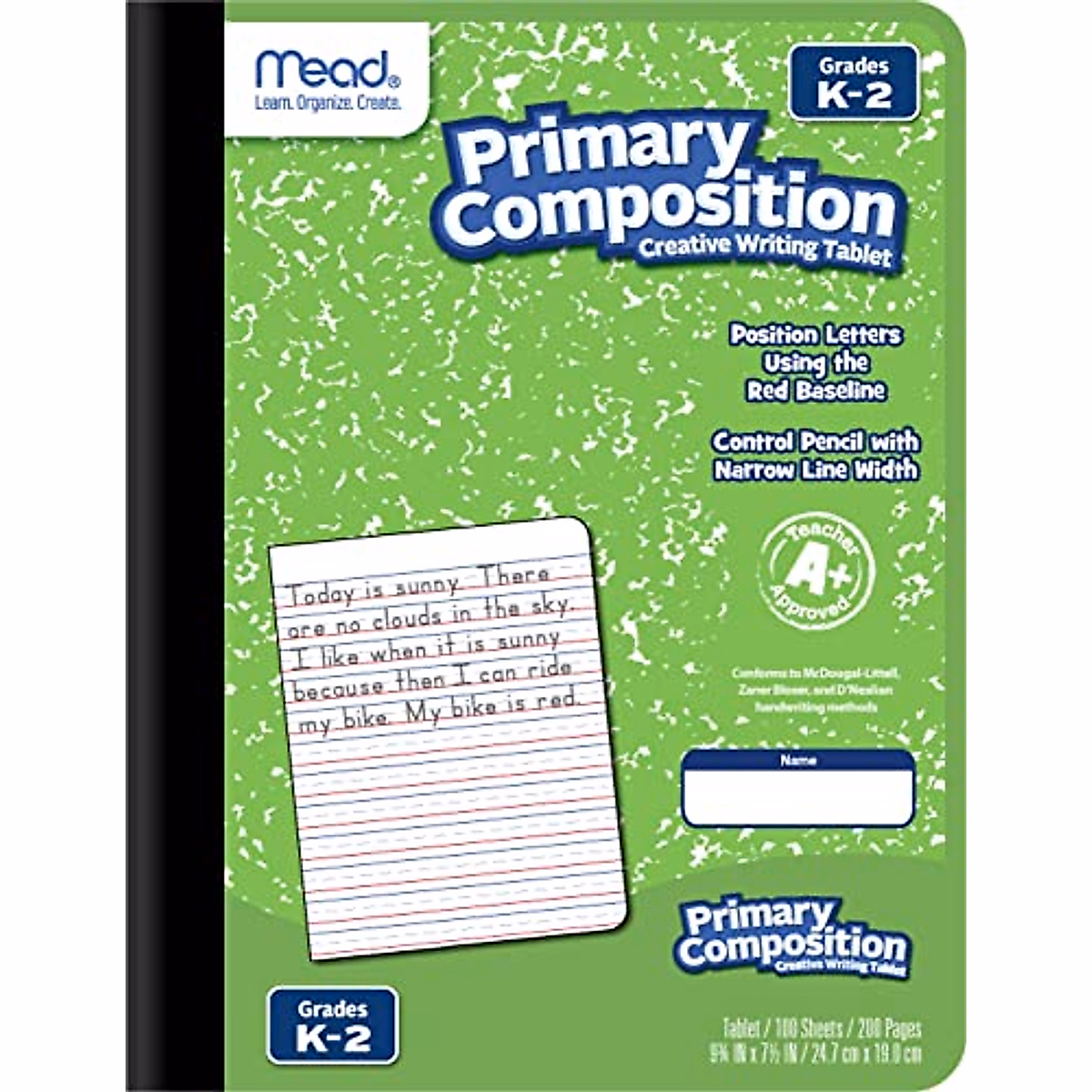 Mead Primary Composition Notebook K-2, 12 Pack Primary Ruled Composition Book, Color May Vary, Grades K-2 Writing Dotted Lined Notebook, 100 Sheets (200 Pages) 489902ELG