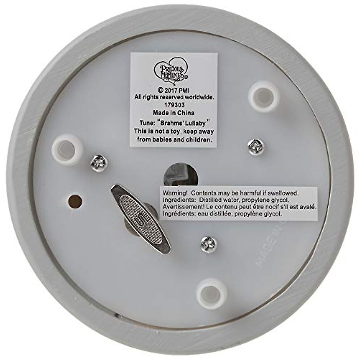 Precious Moments Resin/Glass Love You Tons Elephant Musical Snow Globe, Gray Chevron