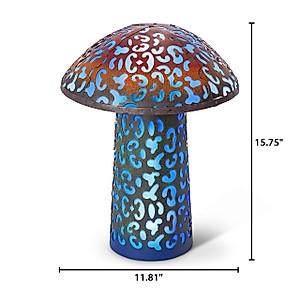 17.5" Solar Lighted Garden Meadow Mushroom