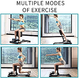 leikefitness Deluxe Multi-Function Deep Sissy Squat Bench Home Gym Workout Station Leg Exercise Machine (Black-8300)