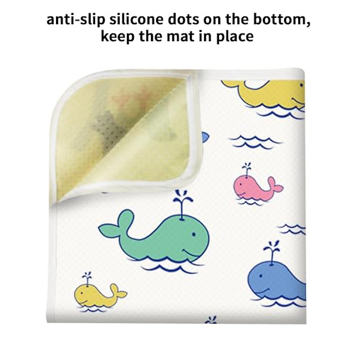 Splat Mat for Under High Chair 43.3″, Waterproof Easy Cleaning Anti Slip Spill Mat for Art/Crafts/Playtime on Floor or Table, Eating Mess Mat for Floor Protector