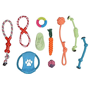 10pcs Pet Cotton Rope Toy Dental Dog Rope Toys Colorful Dog Chew Rope Toys Cotton Rope Dog Toy Puppy Chew Toys Interactive Puppy Chewing Molar Toy for Medium Large Dog