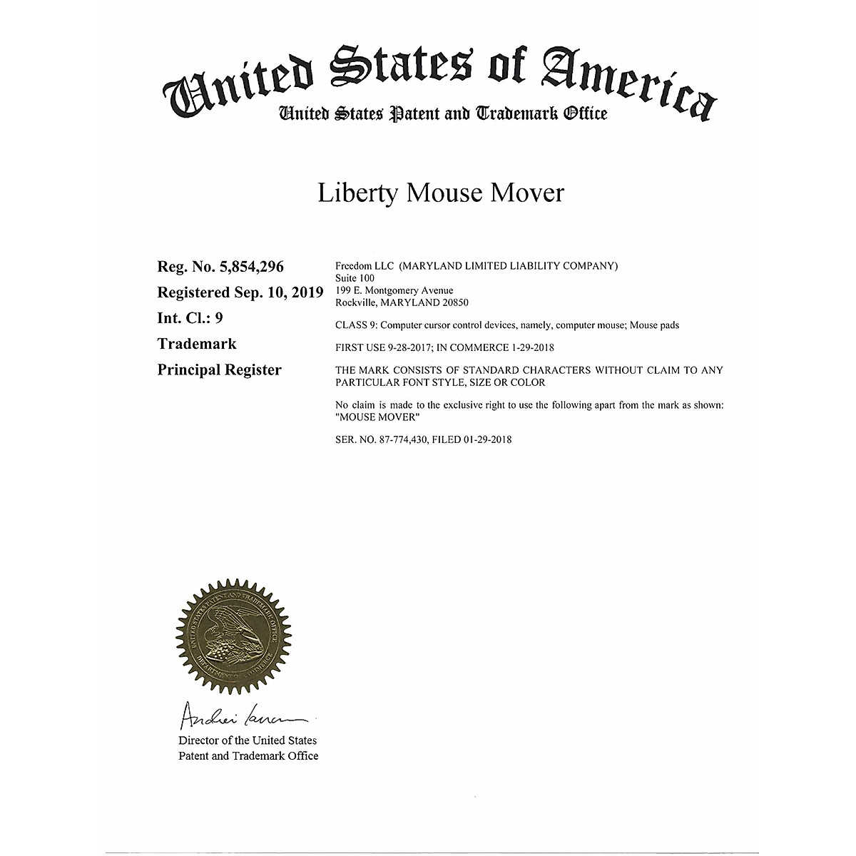 Liberty Mouse Mover Gen. 4 - Microprocessor Controlled with True Random Mouse Movement, Adjustable Duration and Best Visibility.
