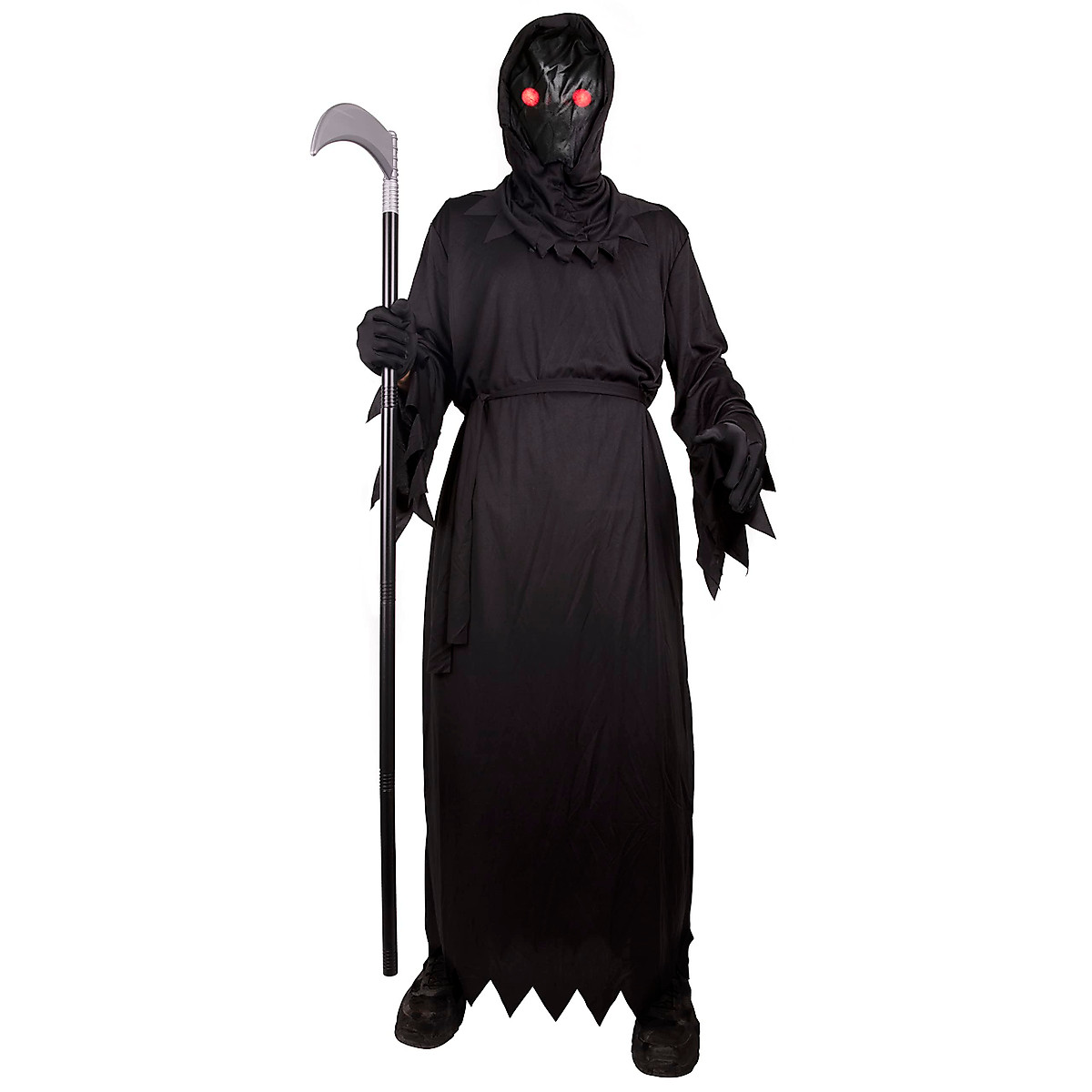 Kangaroo Black Grim Reaper Costume for Kids – Phantom Costume with Glowing Red Eyes - Cosplay Night Reaper Robe - Kids Halloween Costume, Cosplay, Role Play, Themed Parties for Boys and Girls