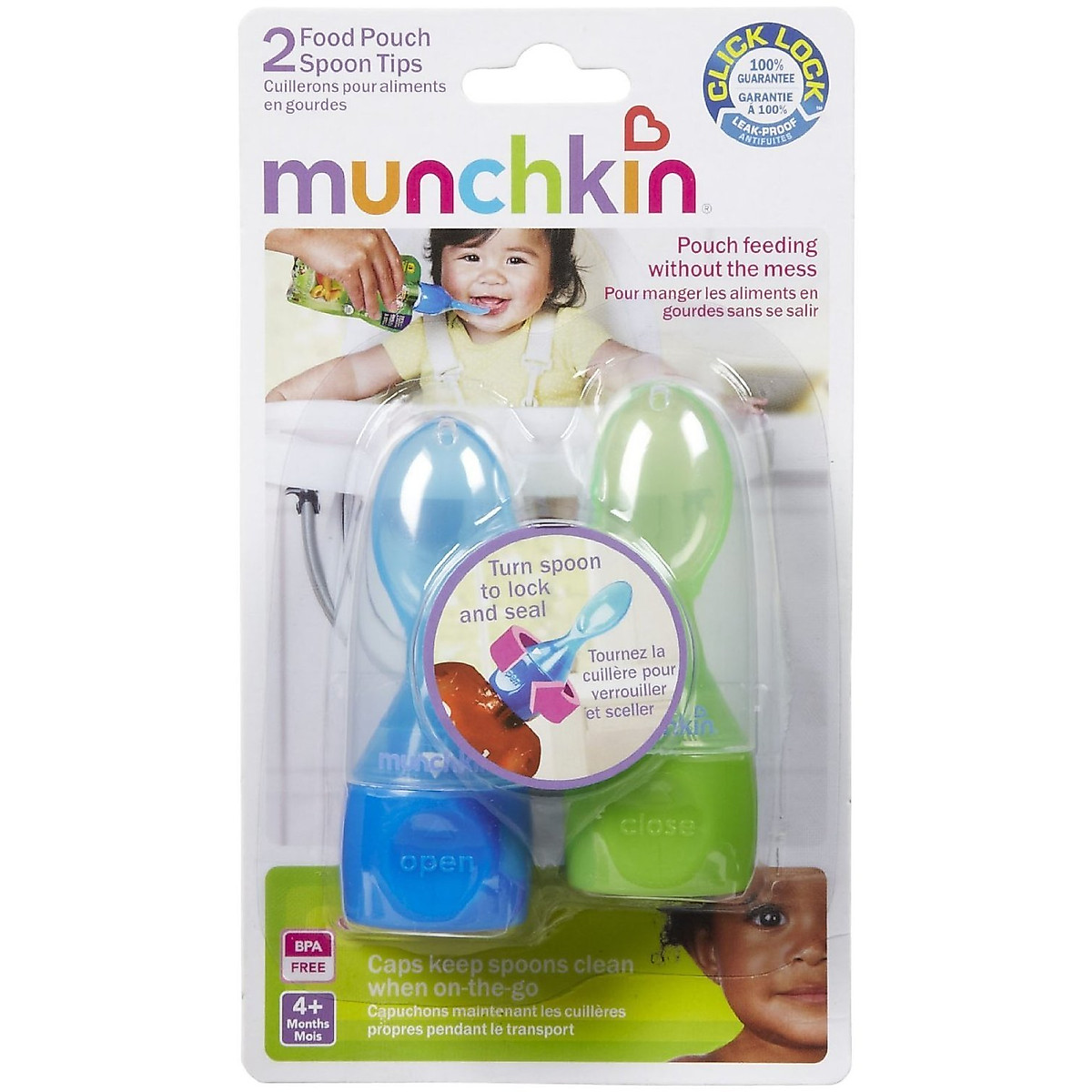 Munchkin Click Lock Food Pouch Spoon Tips - 1 Pack Of 2 Count