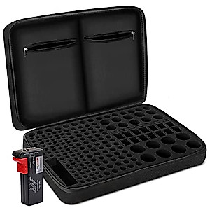 Keenstone Battery Organizer Storage Case, Fireproof Waterproof Explosionproof Battery Holder, Holds 199+ Batteries AA AAA C D 9V 18650, Battery Storage Box with Tester (Batteries Not Included)