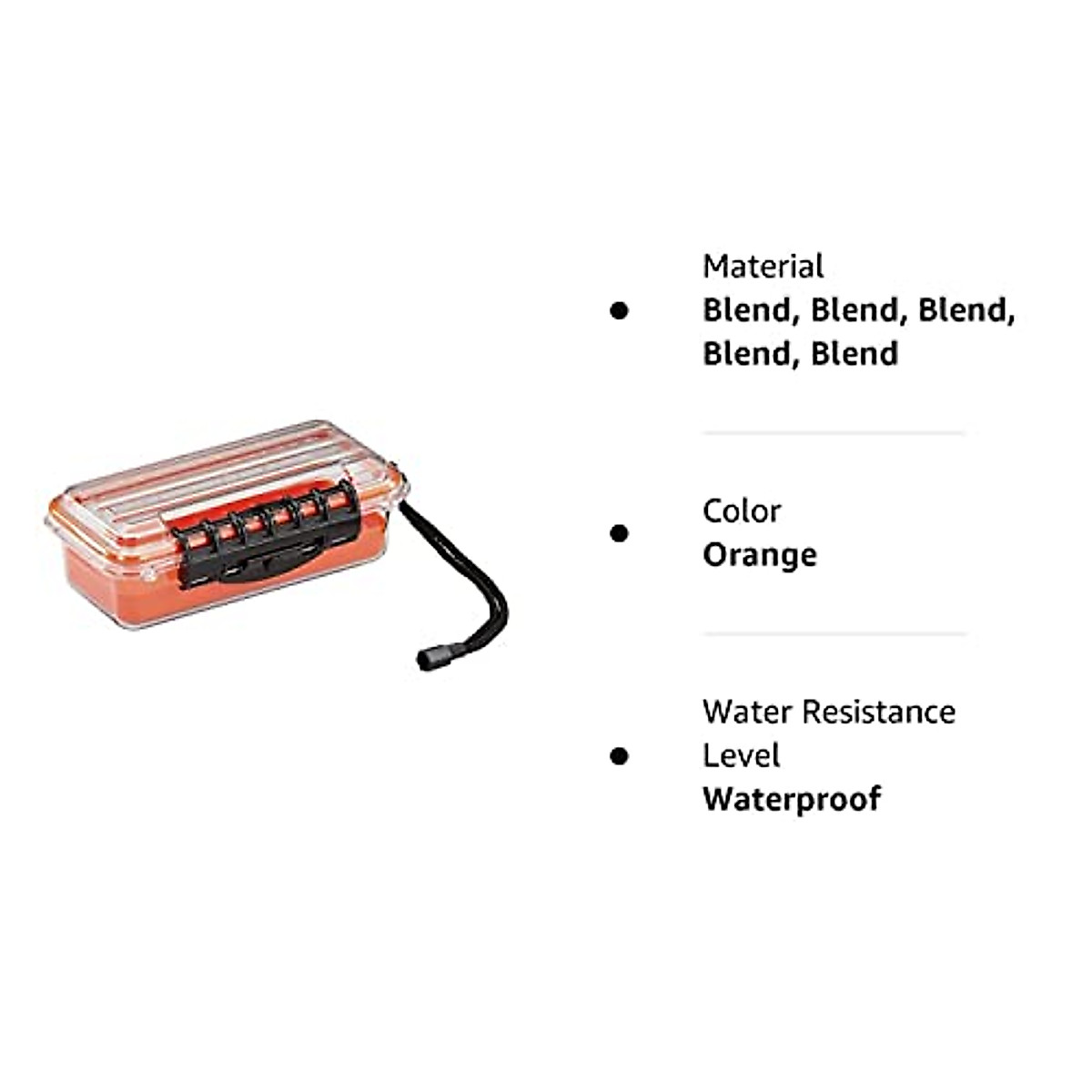 Plano Guide Series 3500 Field Box Waterproof Case, Orange, Small, Waterproof Dry Box with Wrist Strap for Boat, Kayak, and Camping, Outdoor Gear Storage