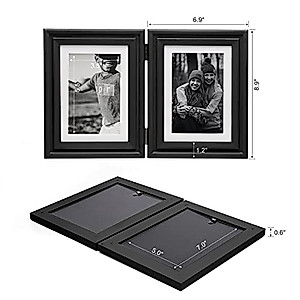 WISADD Bundled with Vertical 5X7 Double Picture Frames