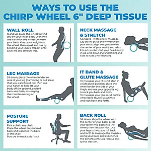 Chirp Wheel Foam Roller - Targeted Back Foam Roller for Back Pain Relief, Deep Tissue Muscle Massage, Trigger Point Round Foam Roller - High Density Foam Roller for Physical Therapy & Exercise, 6 Inch