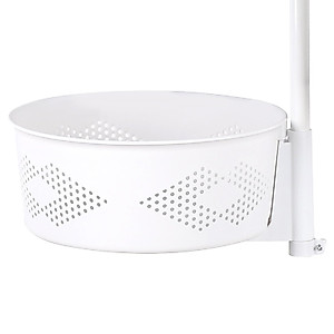 SAHUANIYE Rotating Storage Rack, 5-Tier Rotating Fruit Basket Racks For Kitchen, Movable Vegetable Storage Shelf Cart With Wheels, Floor Standing 360° Rotation Organizer For Potato & Onion, White