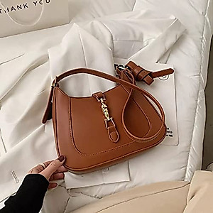 Ladies Fashion Shoulder Bags for Women Handbag Crossbody Bag Underarm PU Leather Wallet Tote (White)