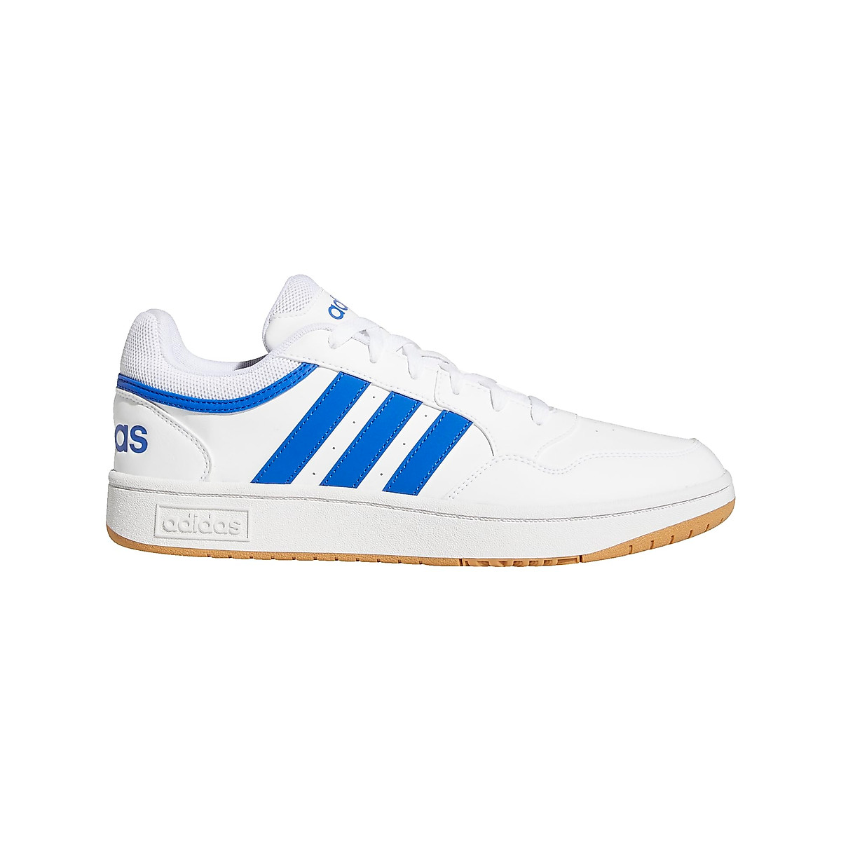 adidas Men's Hoops 3.0 Basketball Shoe, White/Team Royal Blue/Gum, 10