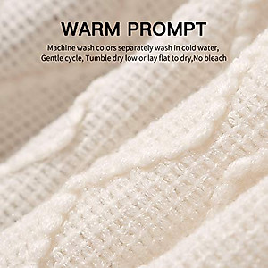 SPAOMY Throw Blanket, Knit Blanket with Tassels, Textured Cozy Lightweight Decorative Throw Blanket for Couch, Bed, Sofa, Travel- All Seasons (50x60 Inch, Beige)