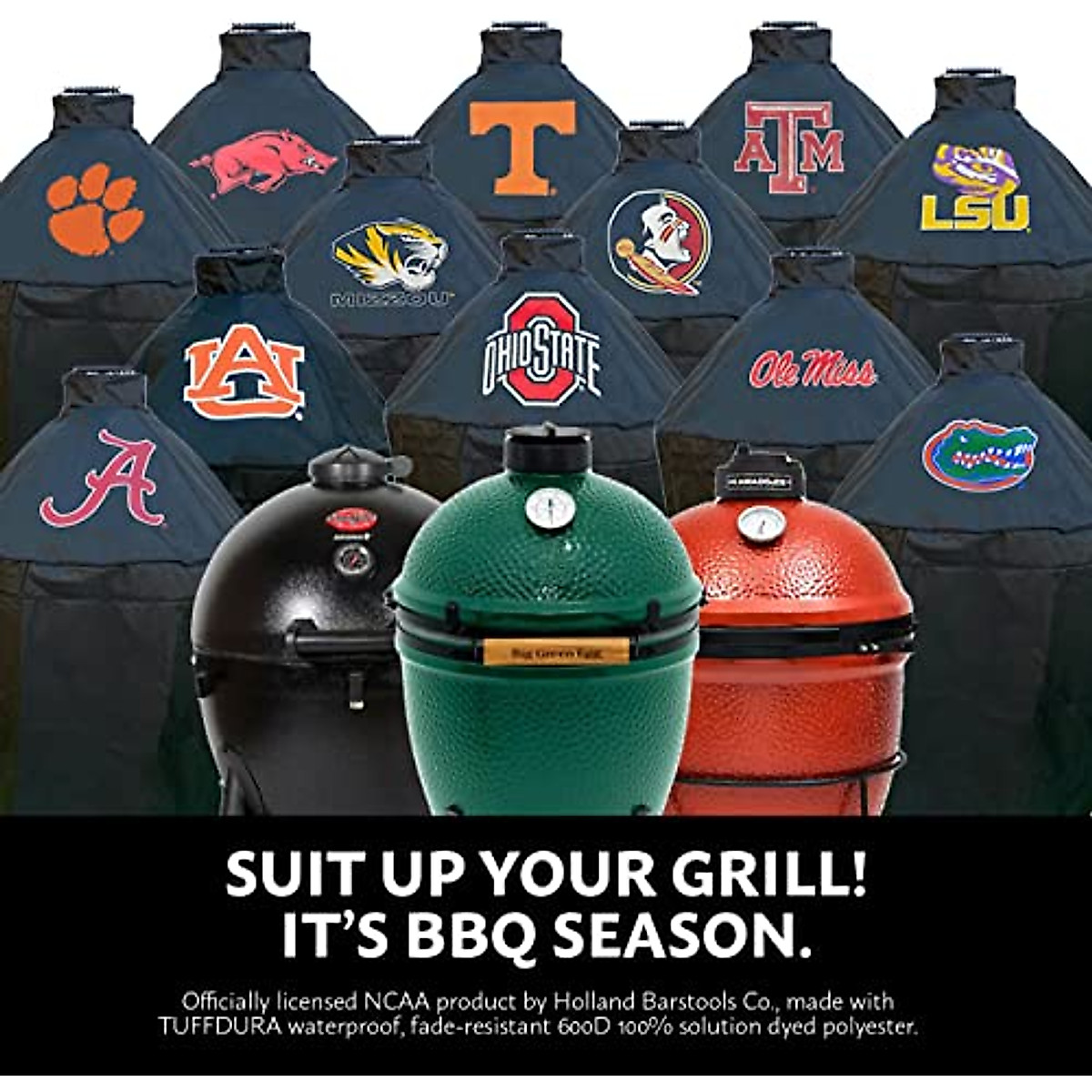 TUFFDURA Grill Cover for Big Green Egg, Kamado Joe and Char-Griller Akorn - Fade Resistant Waterproof Fabric