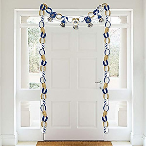 Big Dot of Happiness Royal Prince Charming - 90 Chain Links and 30 Paper Tassels Decoration Kit - Baby Shower or Birthday Party Paper Chains Garland - 21 feet