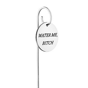 Lywjyb Birdgot Plate Metal Plant Labels Garden Stake Tags Funny Plant Label Plant Lover Gift Florist Gift Gardening Gift Funny Plant Markers (Water me Plant Marker)