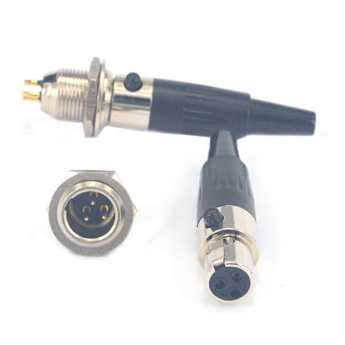 onelinkmore DIY 3 Pin Mini XLR Connector TA3F Audio Microphone Adapters with Plug Chassis Mount Mini XLR Jack 3 Pin Mini XLR Cable Ends Replacement F-Plug Audio Socket for Pro Microphones 2 Sets