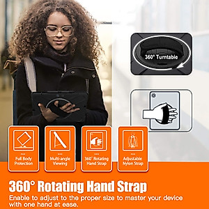 Surface Pro X Case - 360 Degree Rotating Stand Hand Strap Shoulder Strap Pen Holder Heavy Duty Full Body Shockproof Impact Resistant Rugged Drop Protective Case for Surface Pro X 13 2021/2020/2019