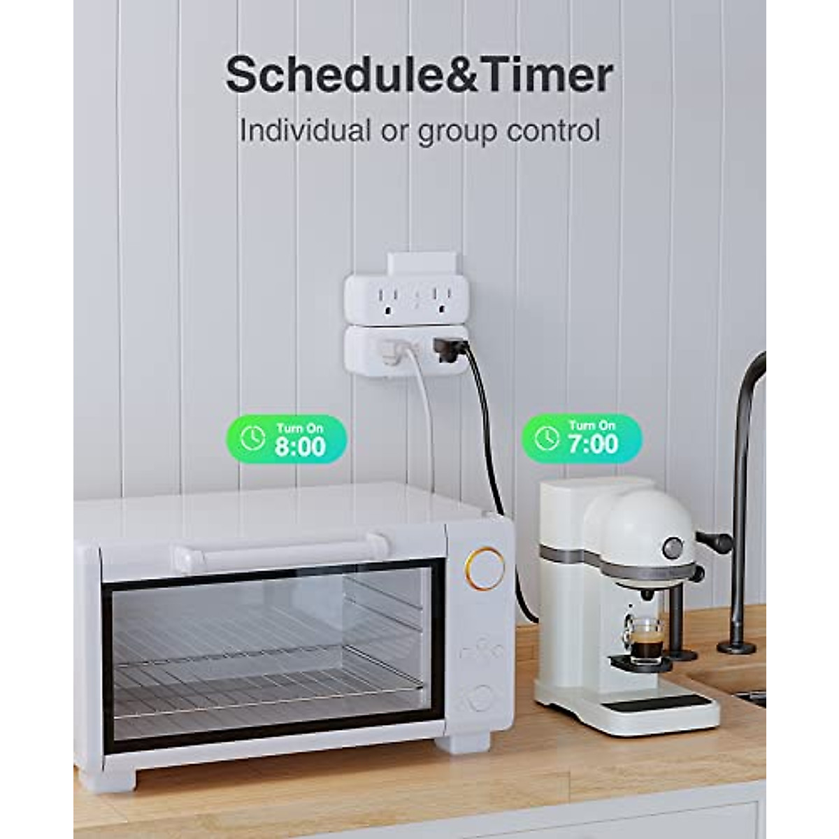 Dual Smart Plug Extender, GHome 2.4G Wi-Fi Outlet with Individual Control Works with Alexa, Echo, Google Home, No Hub Required, ETL Certified (4 Pack)