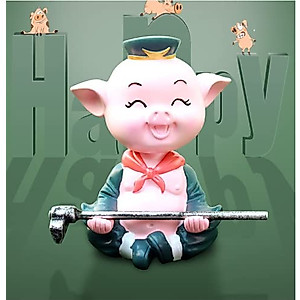 Cute Pig bobbleheads for Dashboard /Desk, car Decor Funny Figurines, Dancing Doll Head Stress Relief Gifts for Men Cars Decorations Anime Accessories Dashboard Decorations Hippie car