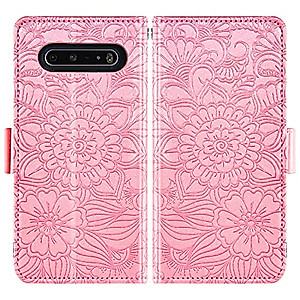 Compatible with LG V60 ThinQ V60ThinQ 5G G9 Thin Q Wallet Case and Tempered Glass Screen Protector Card Holder Stand Magnetic Leather Flip Phone Cover for LGV60 V 60 60ThinQ 60V Women Men Rose Gold