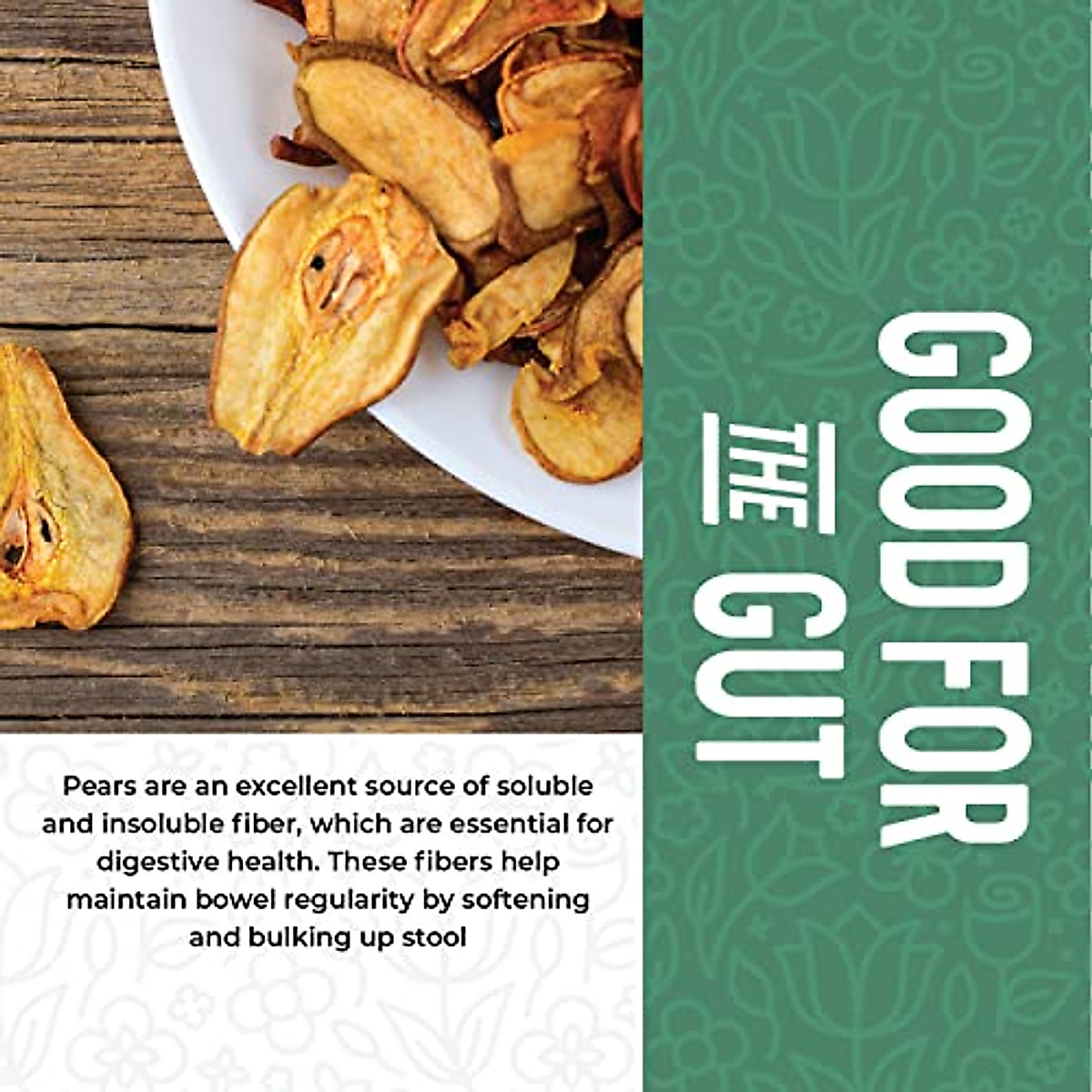 Dried Pears No Sugar Added 16 oz. Dried Fancy Pears Fresh Fruit, Dehydrated California Grown Pears, Unsweetened Dried Pears. All Natural, Non GMO. No Sugar Added Pears, 1 Pound