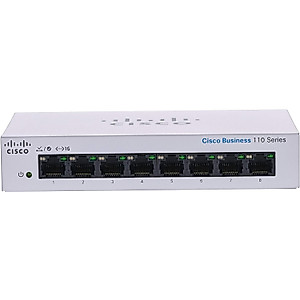 Cisco Business CBS110-8T-D Unmanaged Switch | 8 Port GE | Desktop | Ext PS | Limited Lifetime Protection (CBS110-8T-D-NA)
