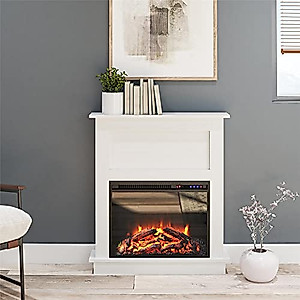 Ameriwood Home Ellsworth Fireplace with Mantel, White
