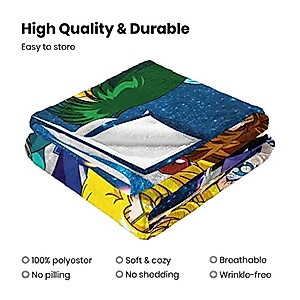 DRINCE Anime Blanket Cartoon Flannel Throw Blankets for Sofa All Season Super Cozy Plush Blanket for Kids Adults Gift 50''X40''
