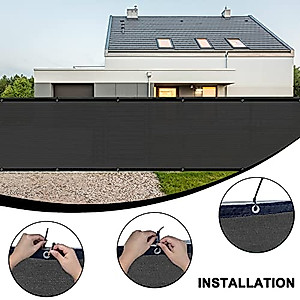 SUNNY GUARD Privacy Screen Fence 30' x 25' Black Heavy Duty Dustproof Denoise Fencing Mesh Fabric Shade Net Cover for Outdoor Wall Garden Yard Pool Deck(We Make Custom Size)