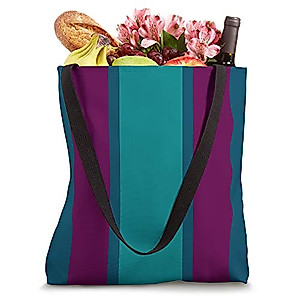 Jewel Tones Shades of Teal and Purple Stripe Tote Bag