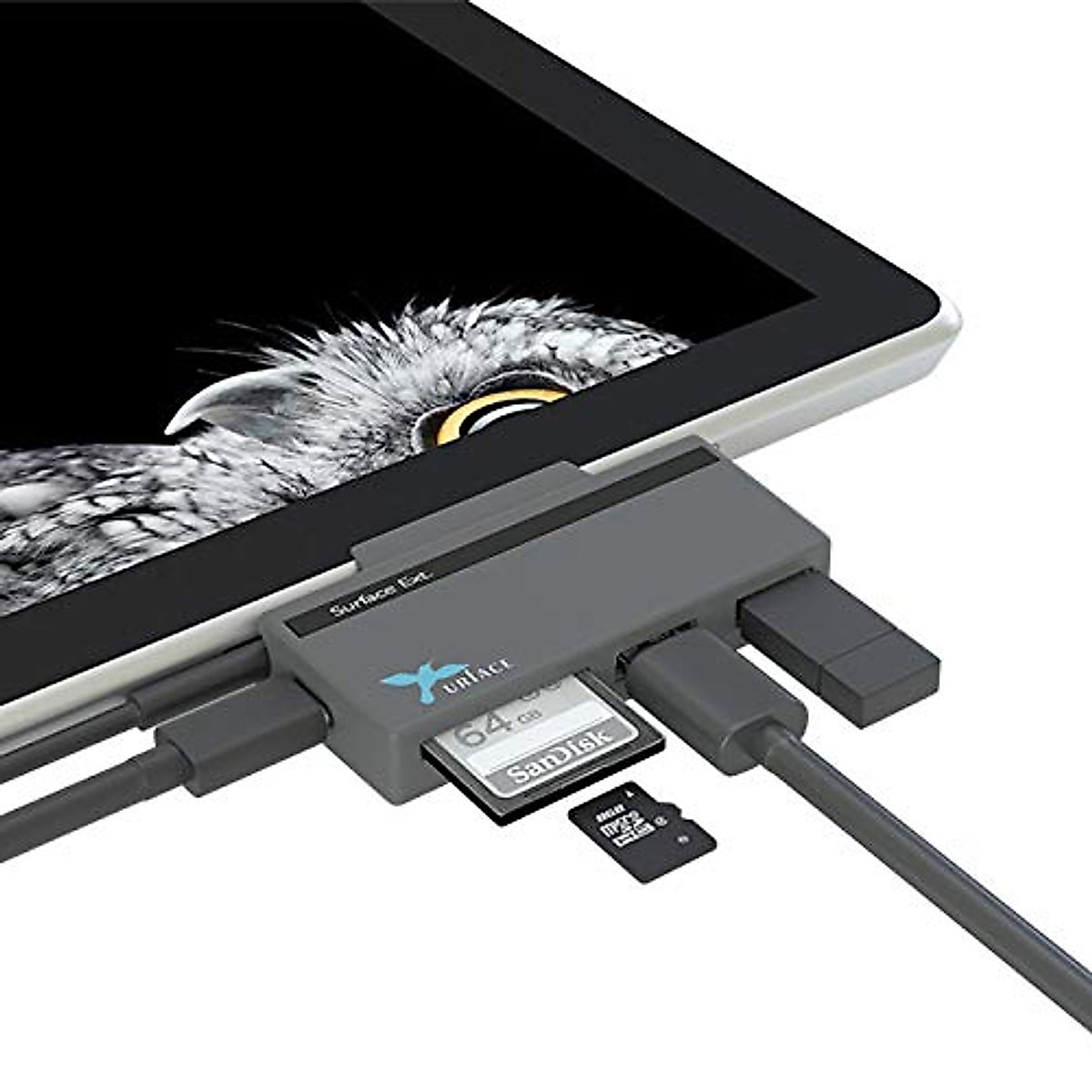 Imedia IMD-SGO346 Docking USB3.0 Hub & Reader+PD for SurfaceGo Gun Metallic Surface Go Series/IMD-SGO346