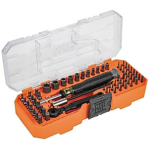 Klein Tools 32787 64-Piece Micro-Ratchet Bit Precision Driver Set with Modular Case, Magnetic, Precision, Standard Bits and Nut Drivers