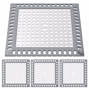 4 Pcs Shower Drain Hair Filter Mesh Tub Drain Protector with Silicone Rim Anti Slip Sink Hair Stopper Stainless Steel Hair Strainer Bathtub Hair Trap Stopper for Kitchen Bathroom Laundry (Square)