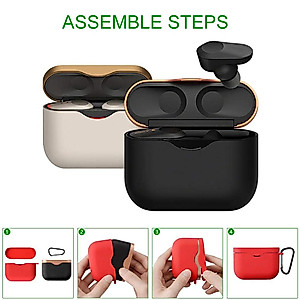 BEESCLOVER 1.5mm Thickness Silicone Case Earphone Protective Cover Headset Carer for So-ny WF-1000XM3 Black Creative Lifestyle