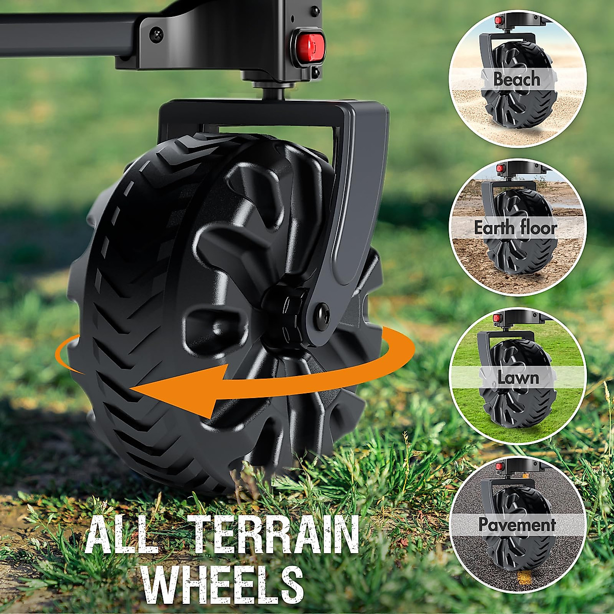 PORTAL 400L Collapsible Double Decker Wagon, Folding Wagon Cart with Tailgate, Beach Wagon with Big Wheels, 450LB Heavy Duty Foldable Wagon, Large Capacity Wagon for Camping, Sports, Garden, Baseball