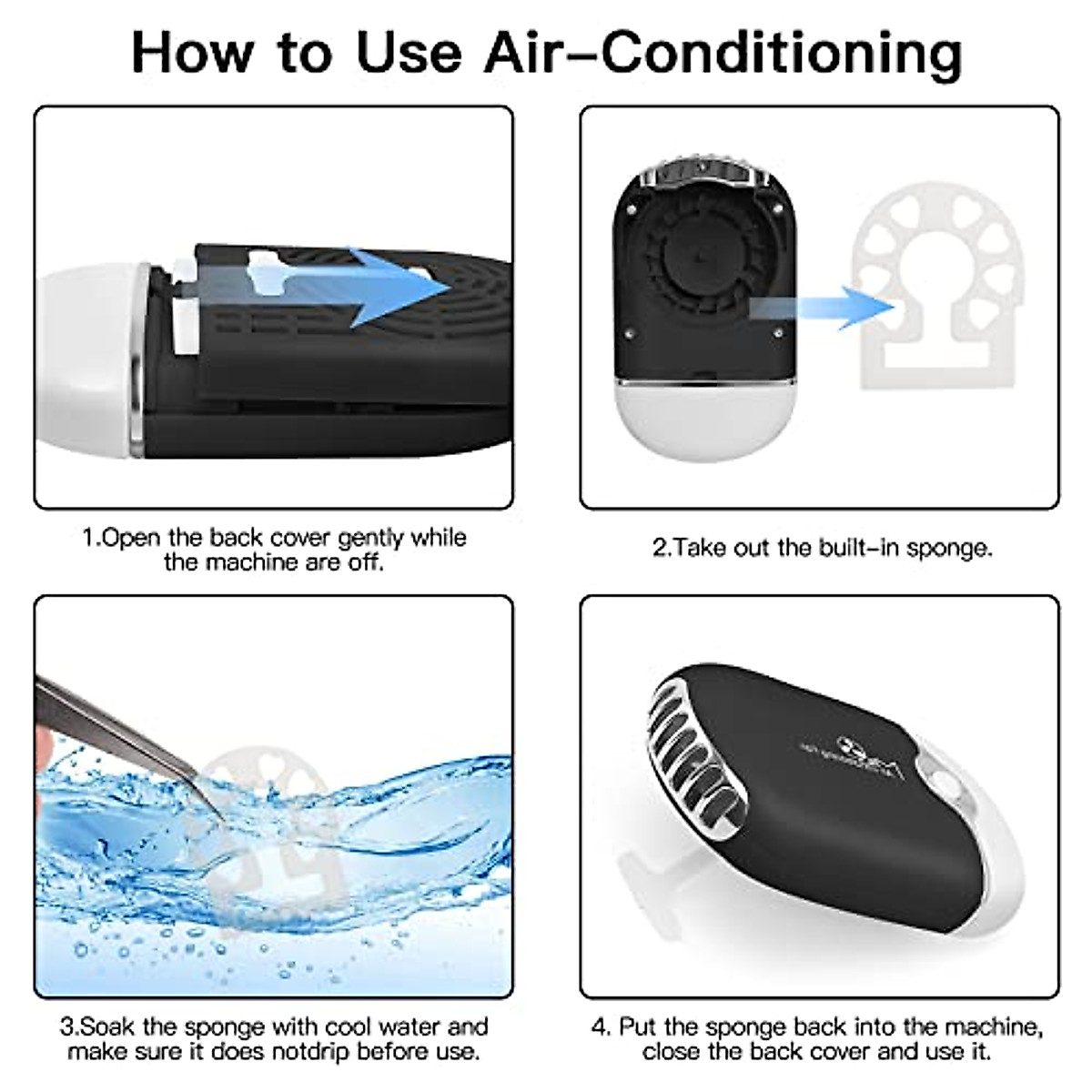 MISMXC Eyelash Fan,Rechargeable Handheld Mini Fan Lash Dryer with Built in Sponge,Perfect for Eyelash Extension Application