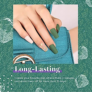 Beetles Green Gel Nail Polish Kit - Olive Green Avocado Gel Polish Set Gel Nail Kit Navy Blue Dark Blue Turquoise Soak Off Nail UV Lamp Nail Gel Kit Nail Art Gifts Box